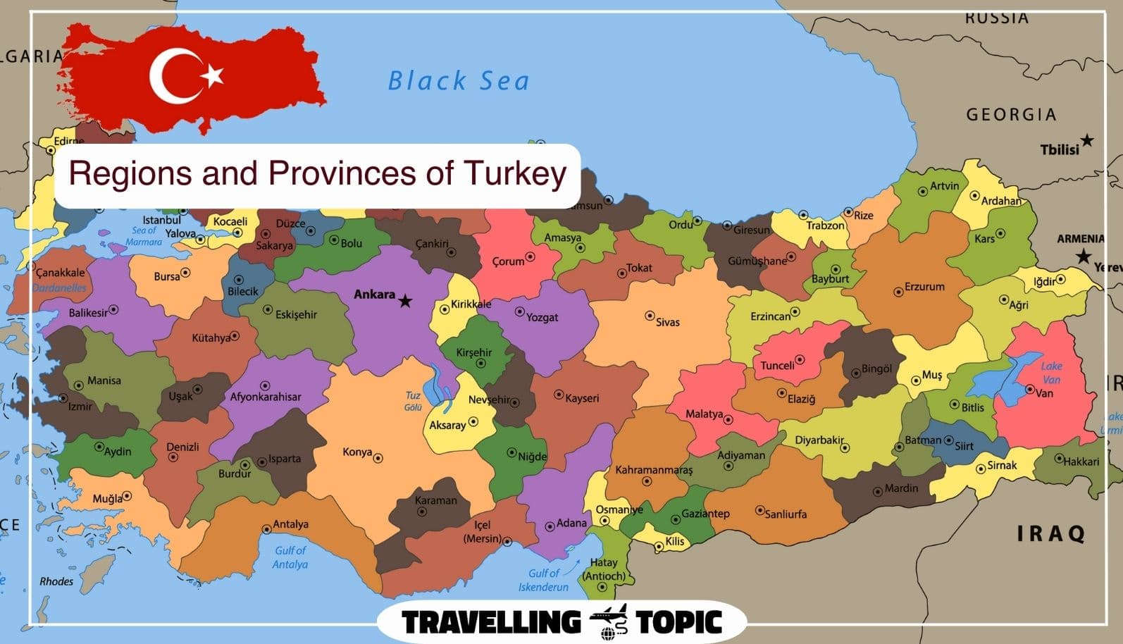 Map Of Turkey And Surrounding Countries + Bordering Countries
