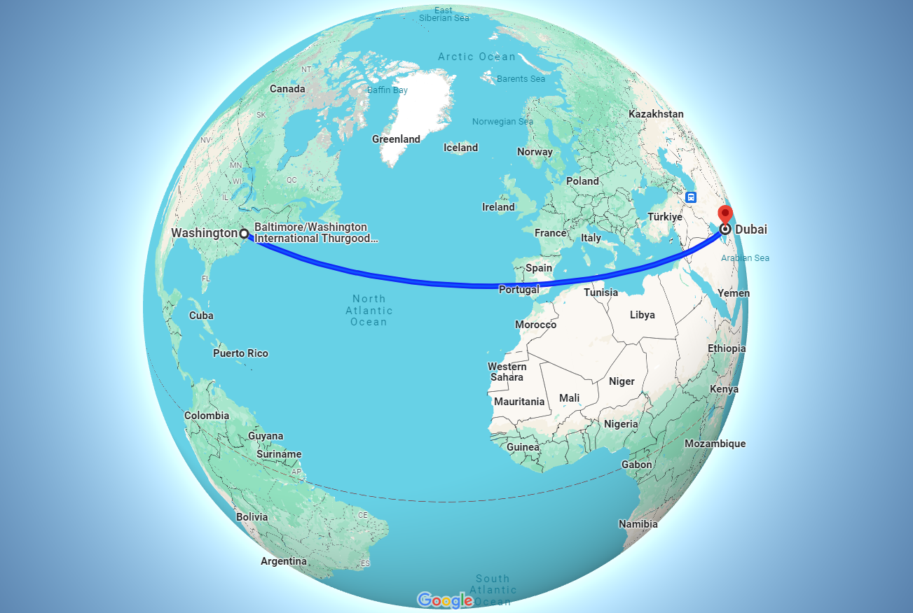Dubai To America Distance By Plane + A Life Hack